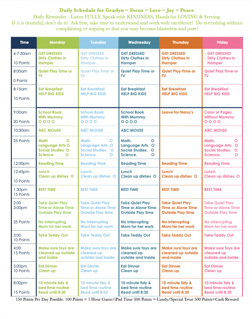 Kindergarten-Daily-Schedule-and-to-do-template - by Megan Elizabeth